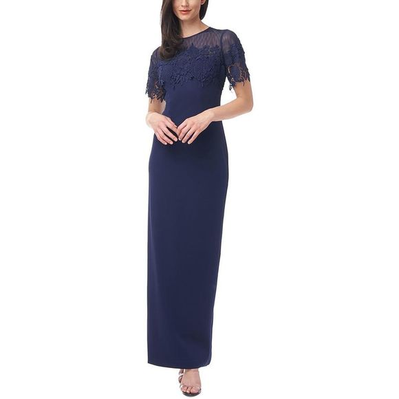 JS Collections | Dresses | Js Collections Womens Navy Embroidered ...